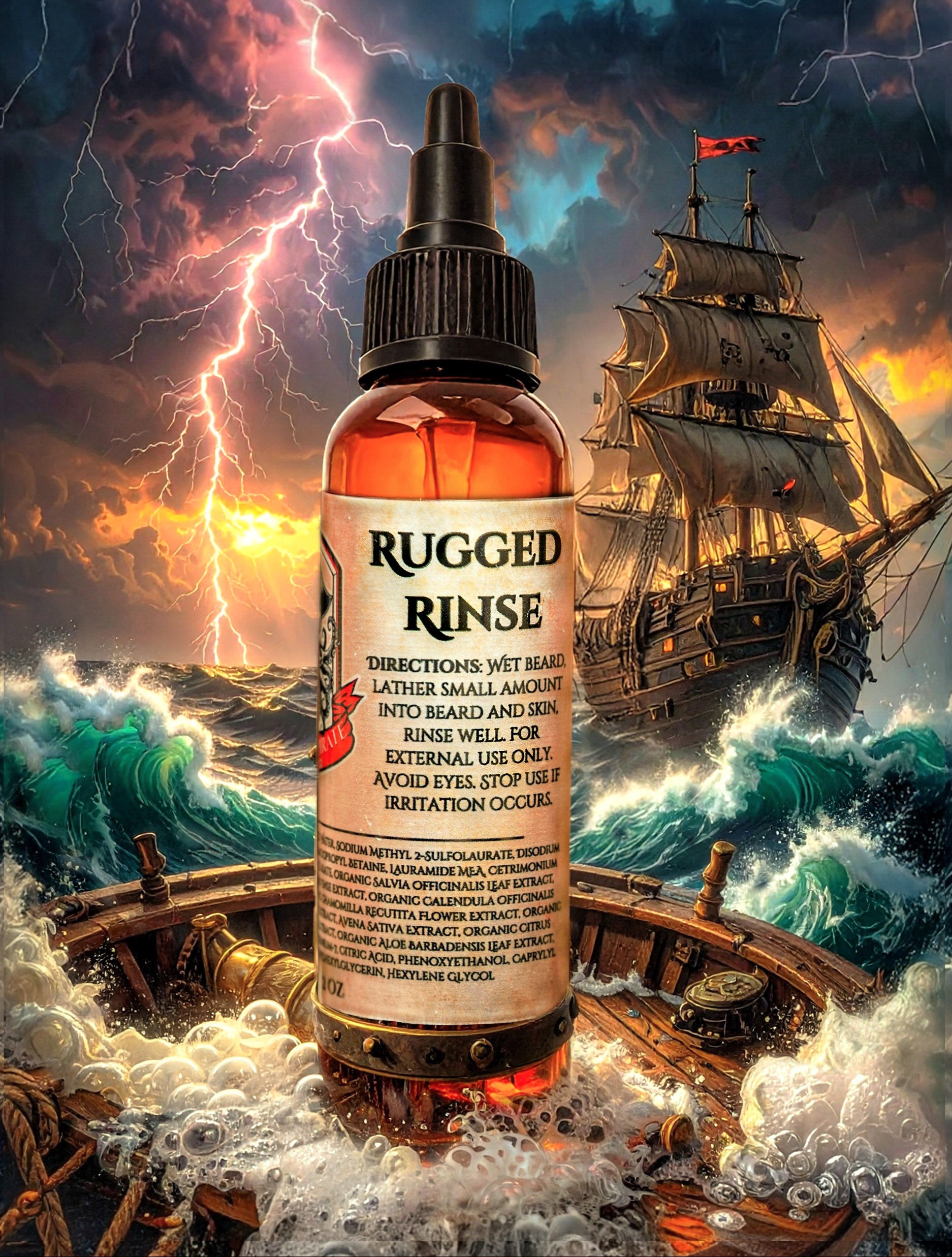 Rugged Rinse - Rugged Pirate Beard Co Best Daily Beard Wash
